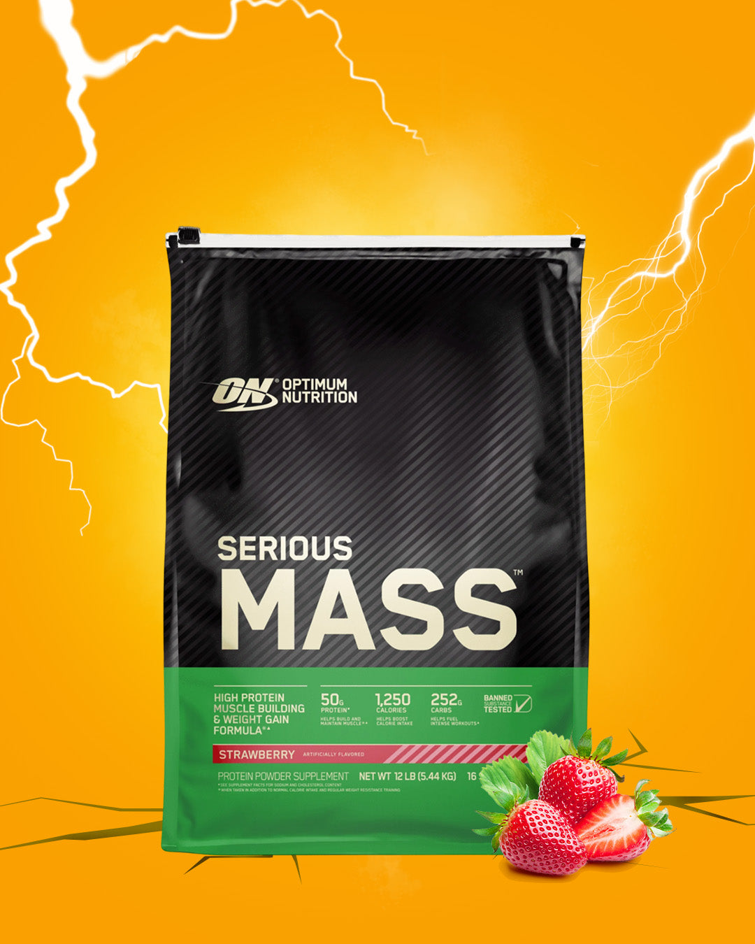 Optimum Nutrition Serious Mass 12lbs – 1250 Calories, 50g Protein ...